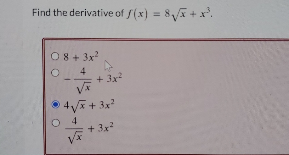 Solved Find the derivative of | Chegg.com
