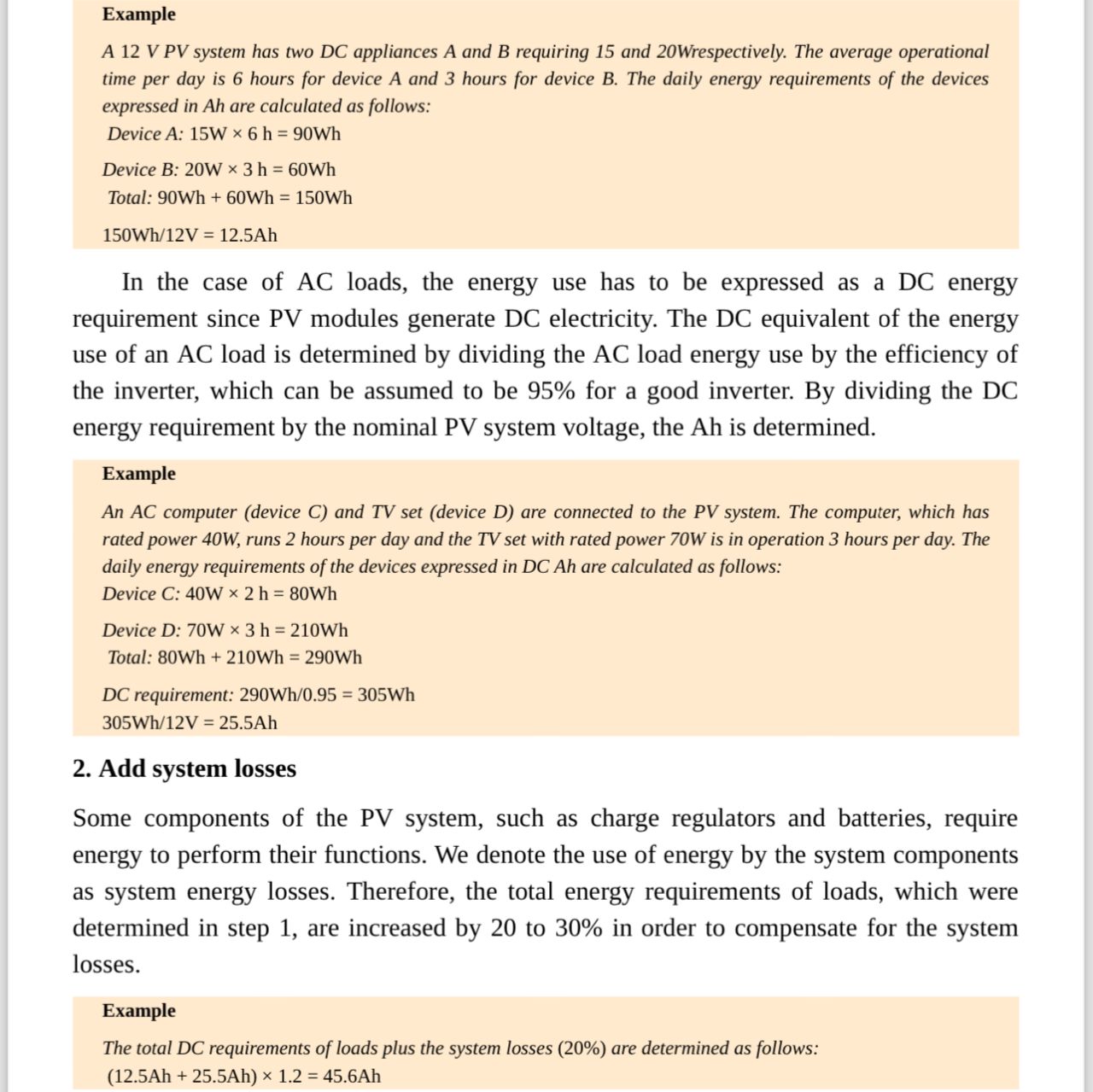 Solved ExampleA 12 ﻿V PV system has two DC appliances A and | Chegg.com