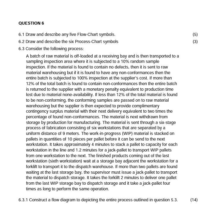 Solved QUESTION 6 6.1 Draw and describe any five Flow-Chart | Chegg.com