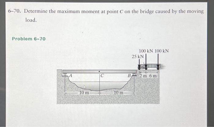 Solved 6-70. Determine the maximum moment at point C on the | Chegg.com
