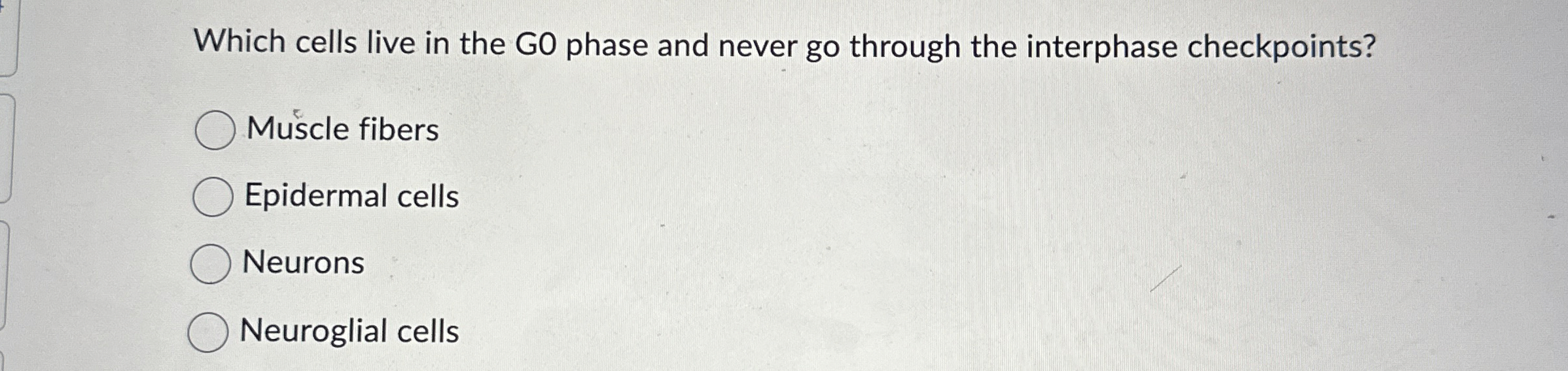 Solved Which cells live in the GO phase and never go through | Chegg.com