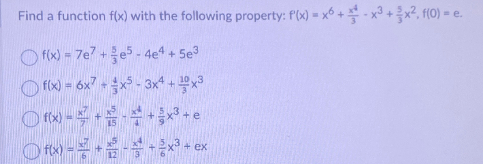 Solved Find a function f(x) ﻿with the following property: | Chegg.com