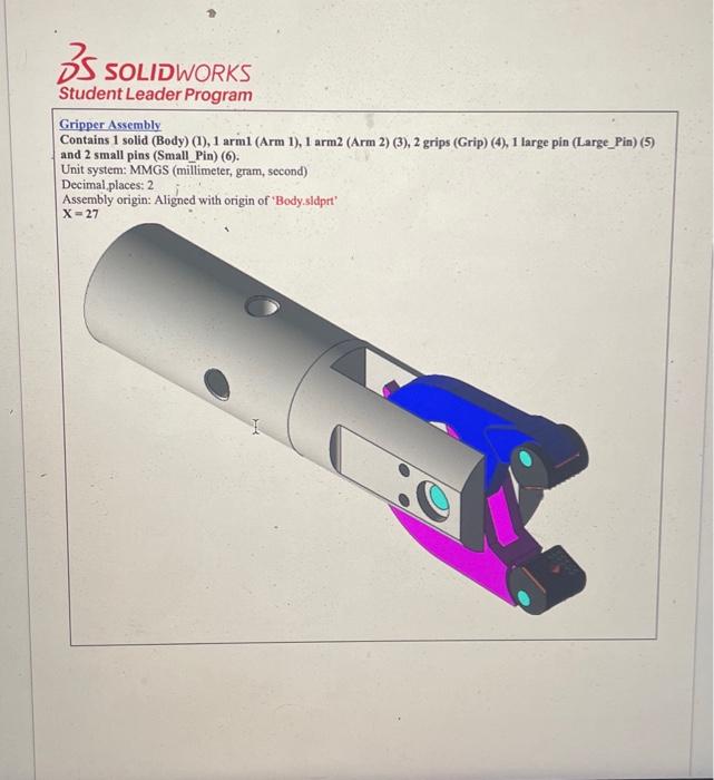 D'S SOLIDWORKS Student Leader Program Q*强Q If | Chegg.com