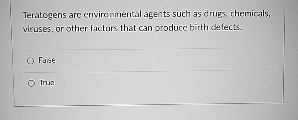 Solved Teratogens are environmental agents such as drugs, | Chegg.com