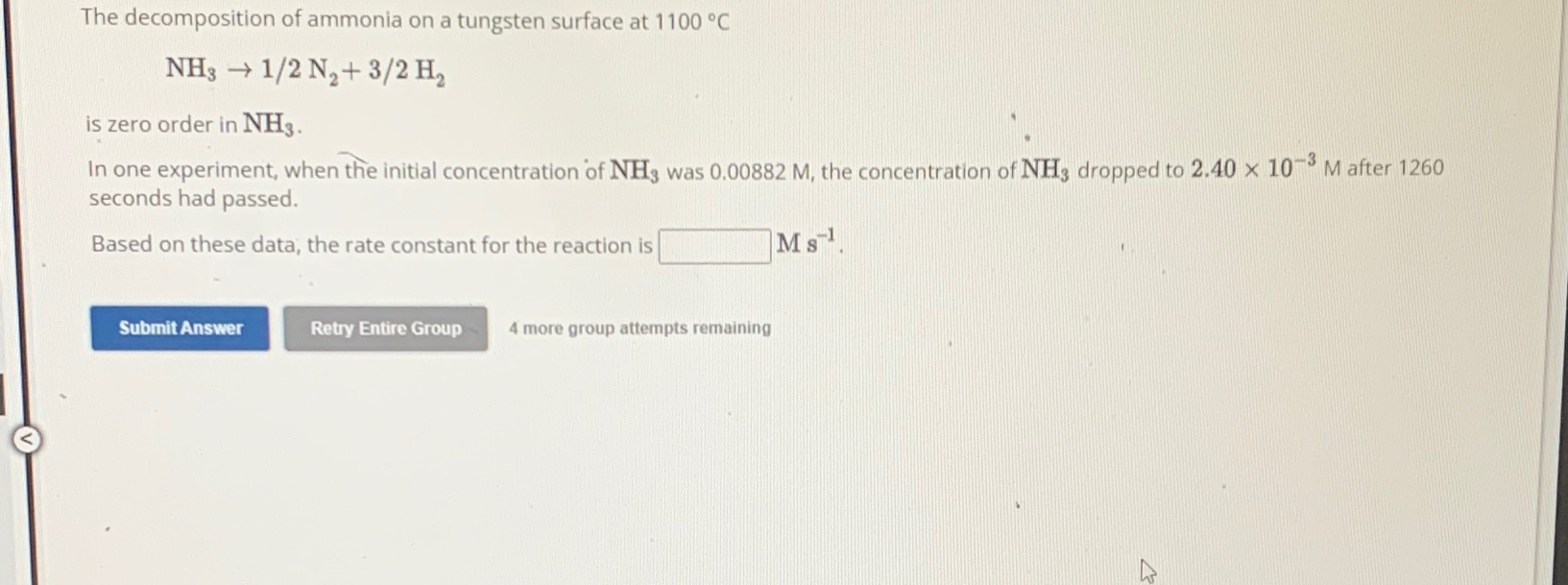 Solved Please explain how to set up integrated law equation | Chegg.com