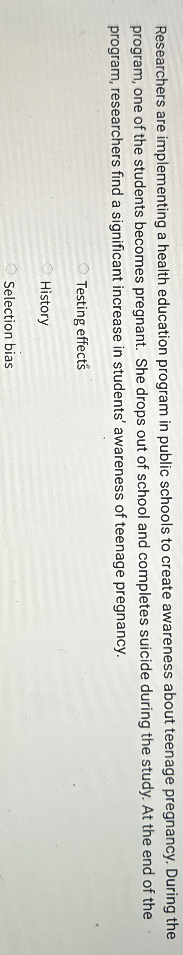 Solved Researchers are implementing a health education | Chegg.com