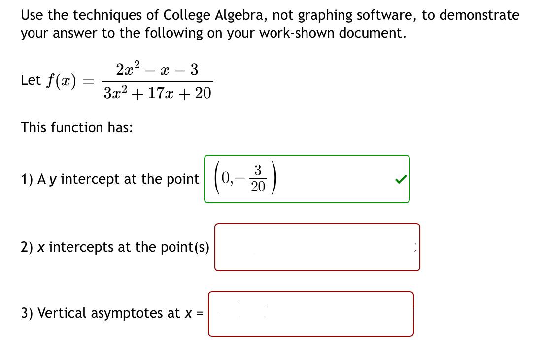 Solved ask an expert Use the techniques of College Algebra, | Chegg.com