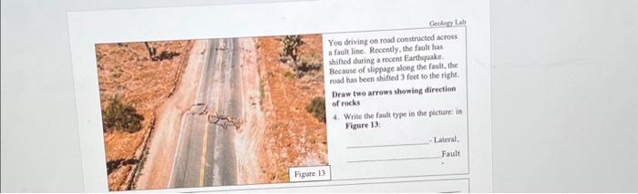 Solved Figure 13 Geology Lab You driving on road constructed | Chegg.com