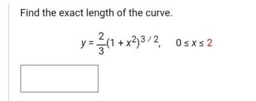 Solved Find the exact length of the curve. | Chegg.com