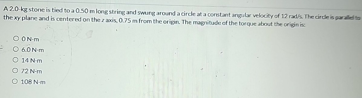 A 2.0-kg stone is tied to a 0.50 ﻿m long string and | Chegg.com