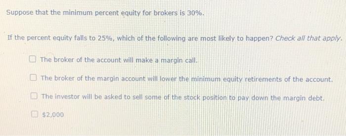 Solved The minimum initial margin for stock purchases in the | Chegg.com