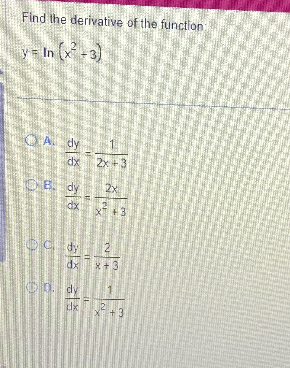 Solved Find the derivative of the | Chegg.com