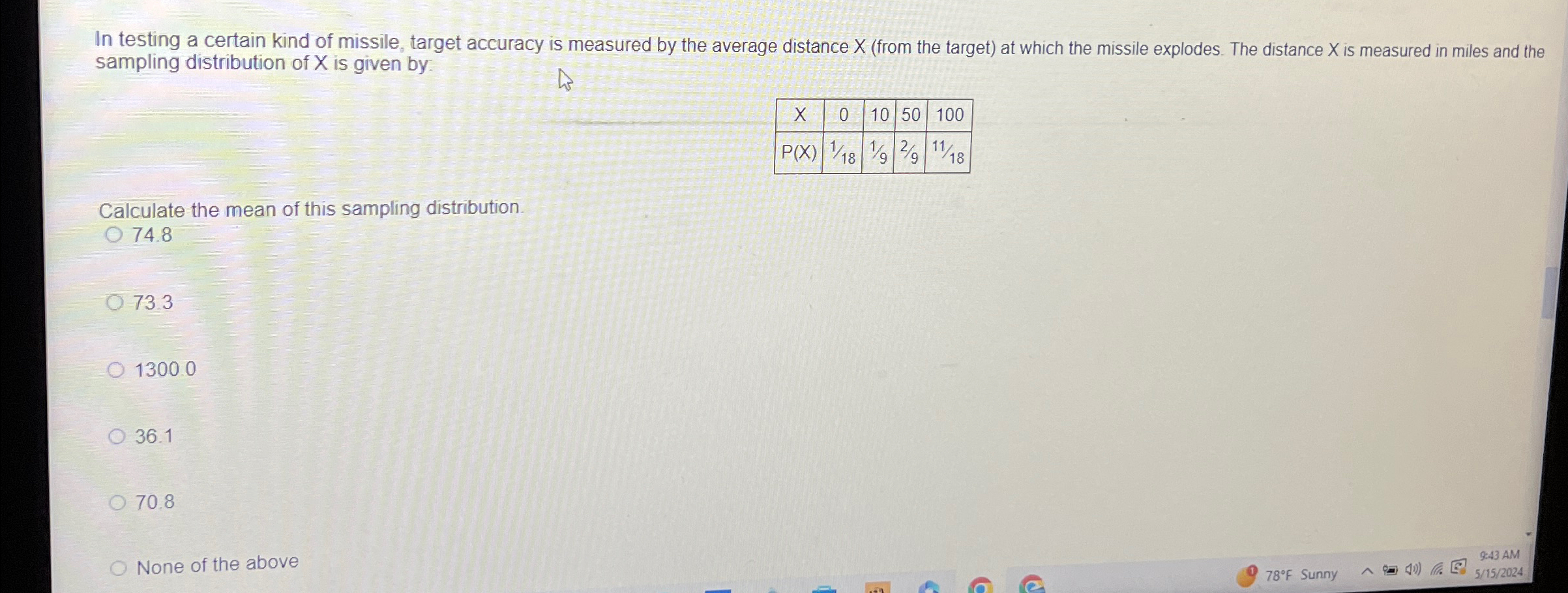 Solved In testing a certain kind of missile, target accuracy | Chegg.com