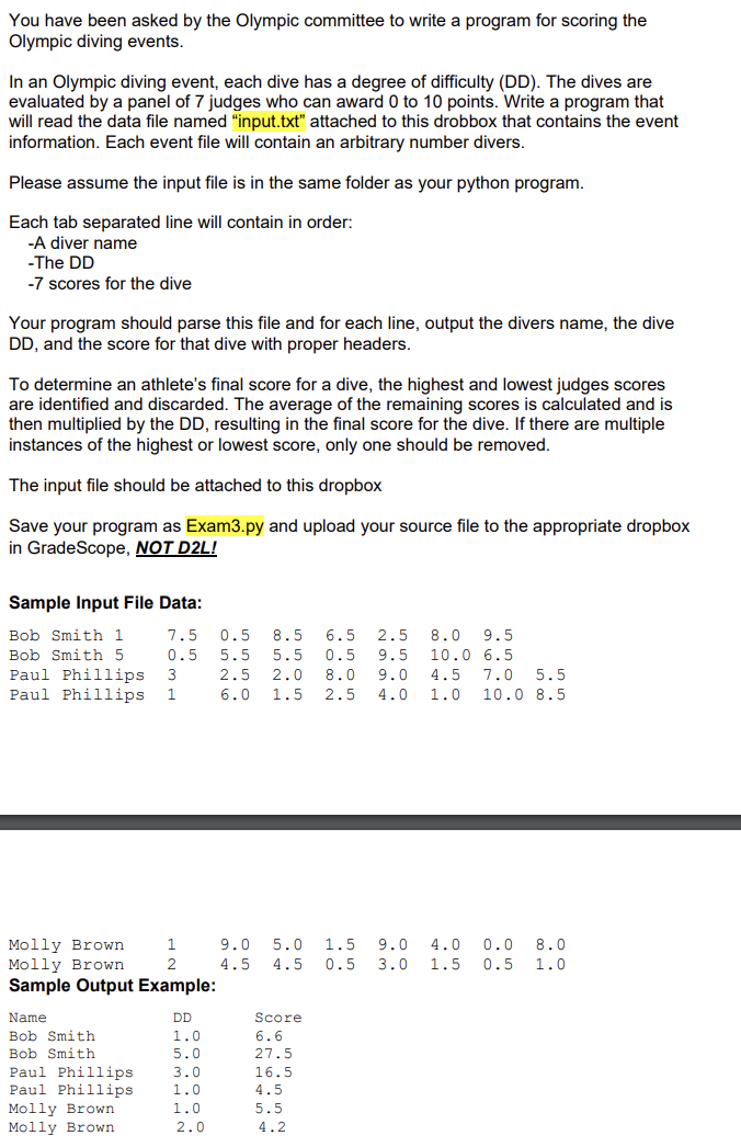 Solved You have been asked by the Olympic committee to write | Chegg.com