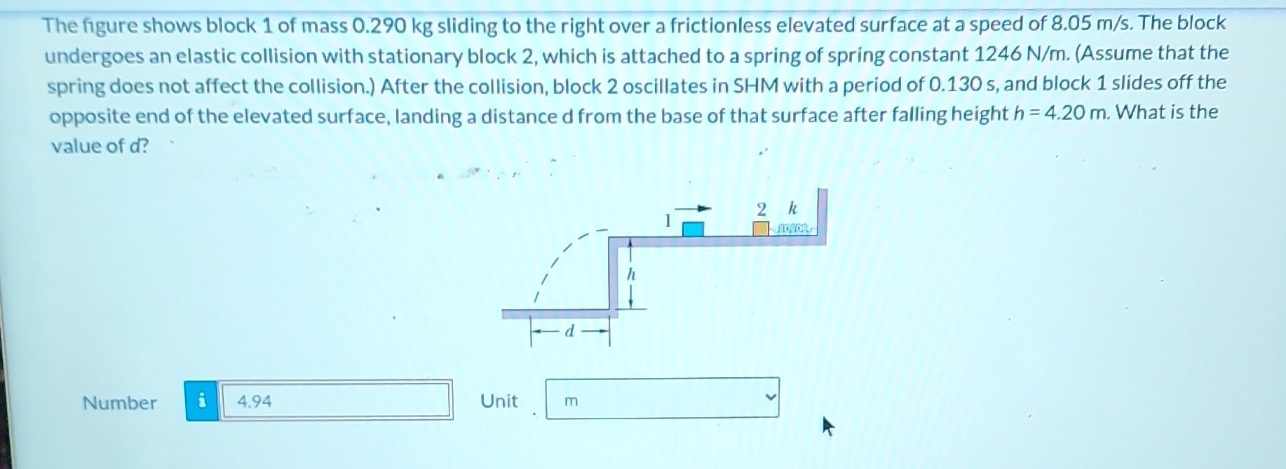 Solved The figure shows block 1 of mass 0.290 kg sliding to | Chegg.com