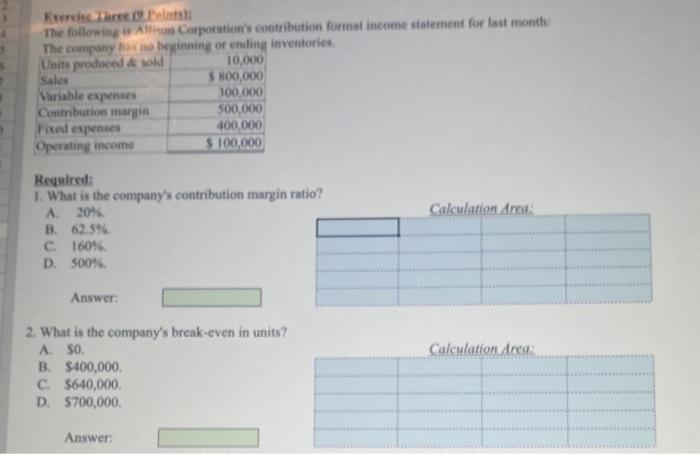 Solved Fxereits Zheres (9 Peluts): The folluwing is Allivoa | Chegg.com