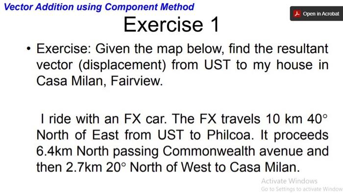 Solved Vector Addition using Component Method Open in | Chegg.com
