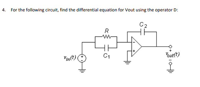Solved For the following circuit, find the differential | Chegg.com