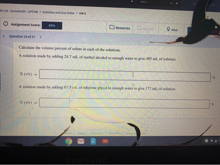 Solved HWS M 110 - Summer 20 - LIPTON > Activities and Due | Chegg.com