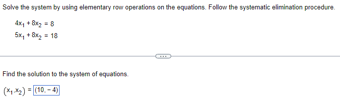 Solved Solve the system by using elementary row operations | Chegg.com