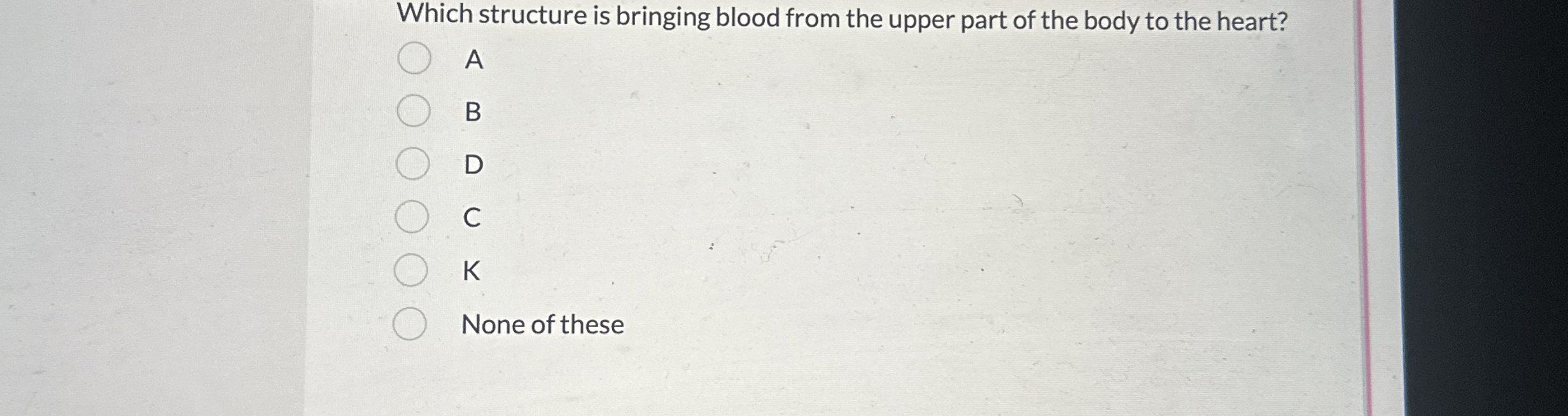 Solved Which structure is bringing blood from the upper part | Chegg.com