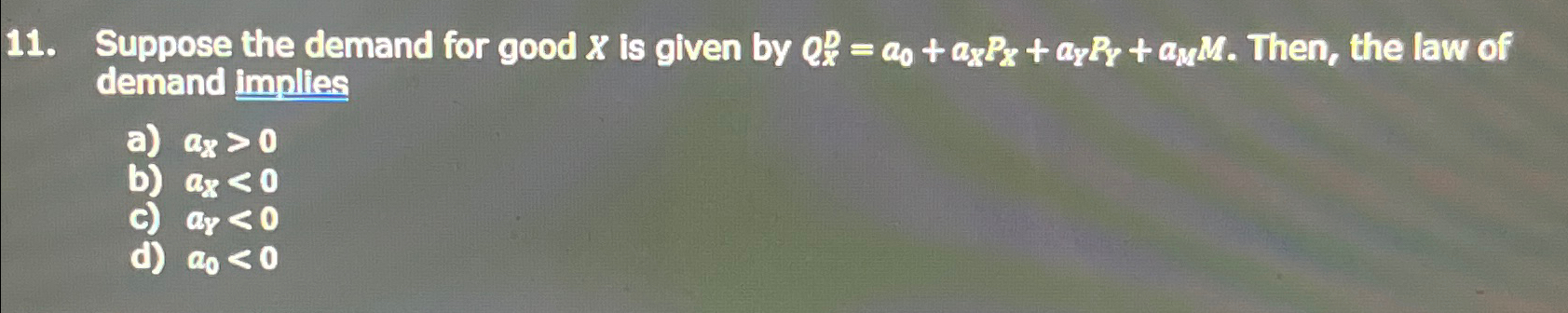 Solved Suppose the demand for good x ﻿is given by | Chegg.com