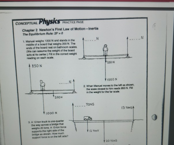 Solved PRACTICE PAGE CONCEPTUA. Physics Chapter 2 Newton's | Chegg.com