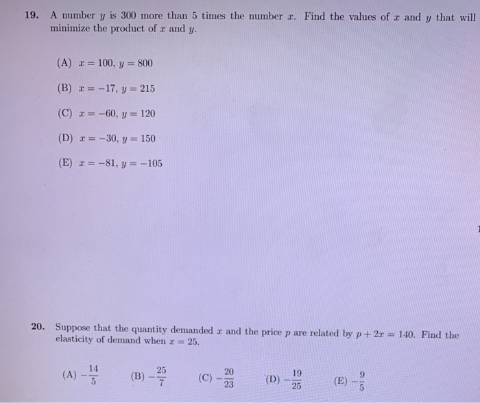 Solved 19. A number y is 300 more than 5 times the number r. | Chegg.com