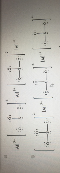 Solved Select the Best Lewis structure for aluminum sulfite, | Chegg.com