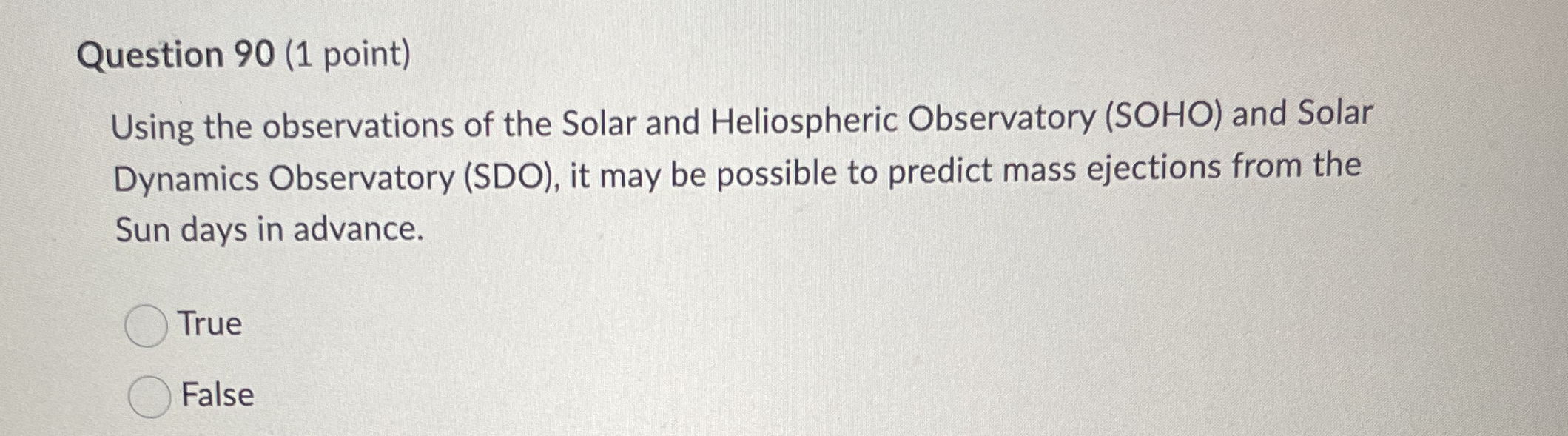 Solved Question 90 (1 ﻿point)Using the observations of the | Chegg.com