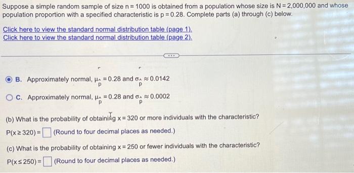 Solved Suppose a simple random sample of size n=1000 is | Chegg.com