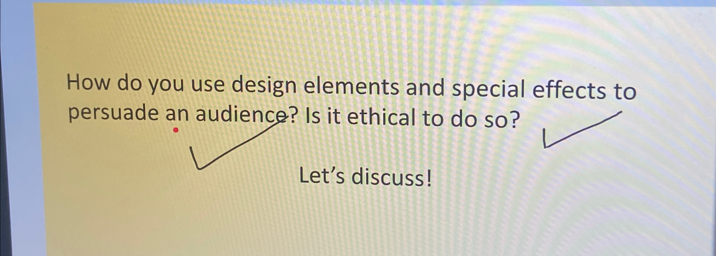 Solved How do you use design elements and special effects to | Chegg.com