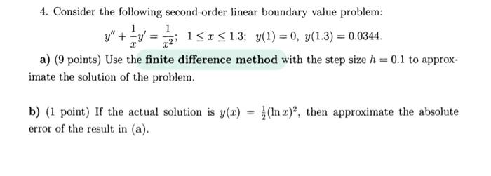 Solved 4. Consider the following second-order linear | Chegg.com