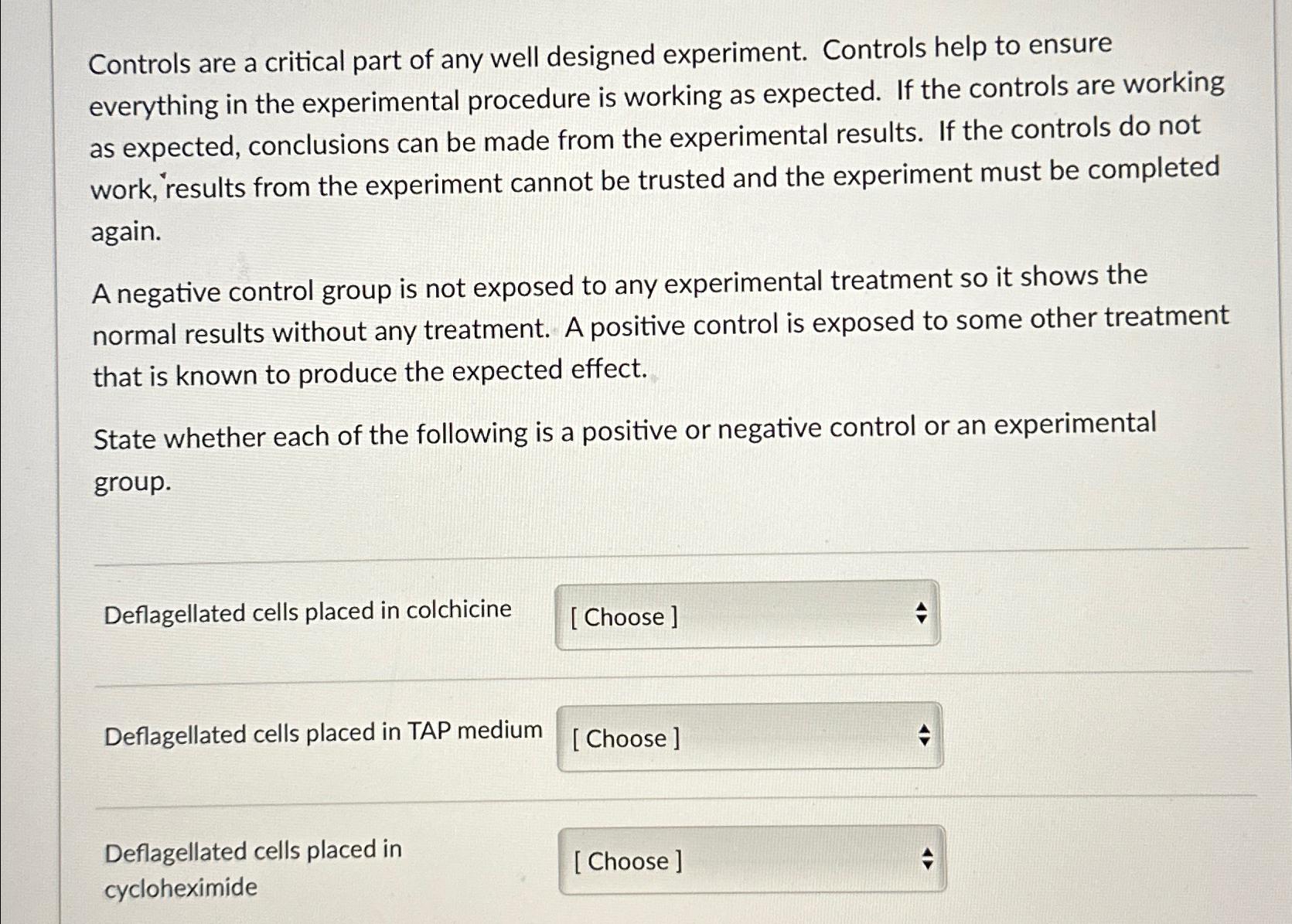 Solved Controls are a critical part of any well designed | Chegg.com