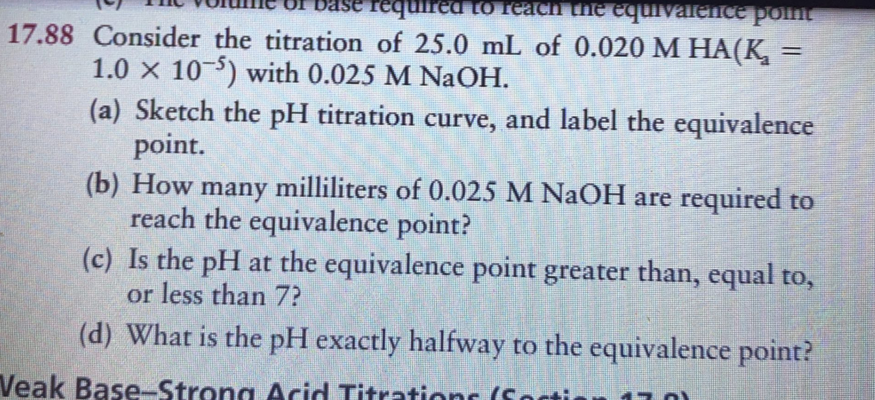 Solved 17.88 ﻿Consider the titration of 25.0mL ﻿of | Chegg.com