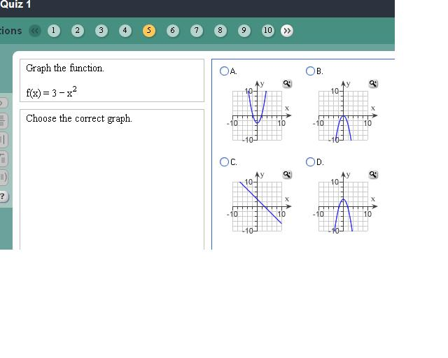 Solved Graph the function. f(x) = 3 - x2 Choose the | Chegg.com