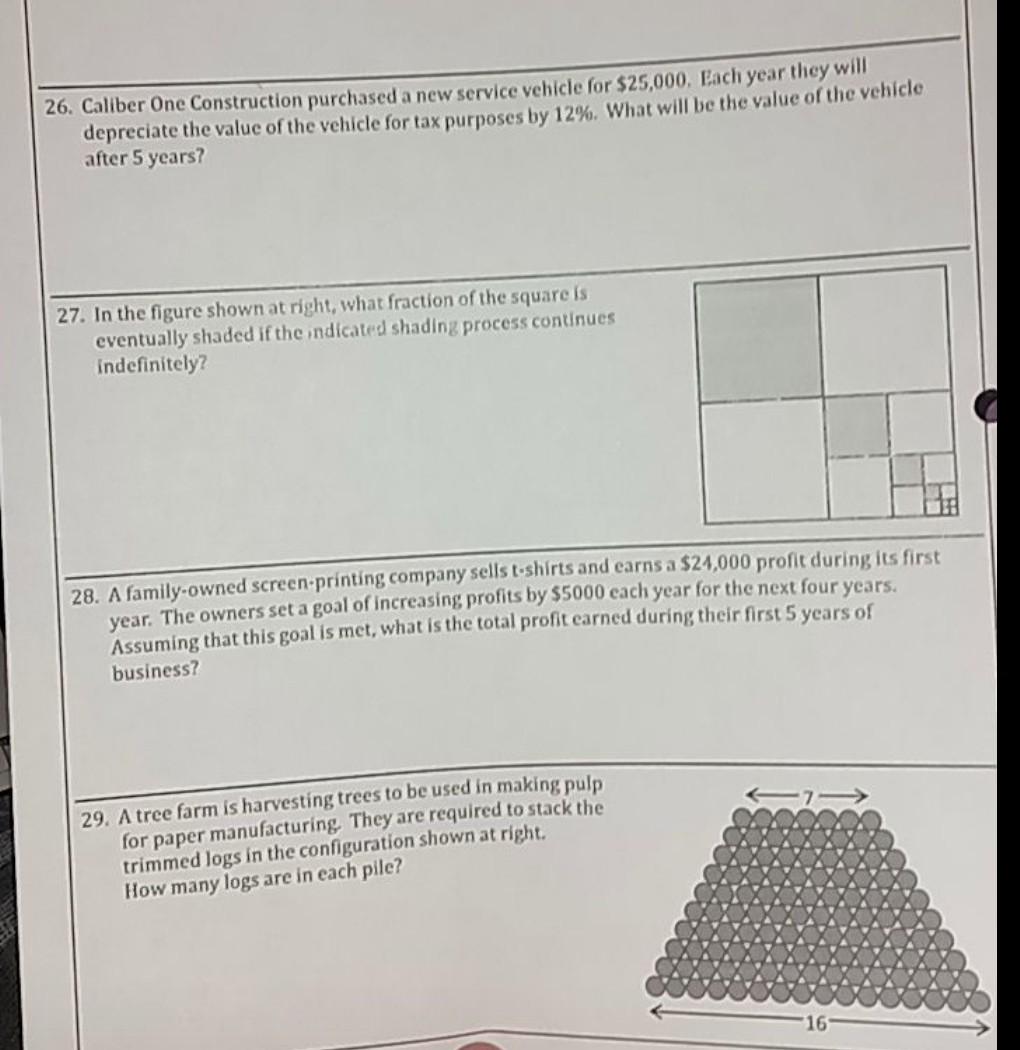 Solved 26. Caliber One Construction purchased a new service | Chegg.com