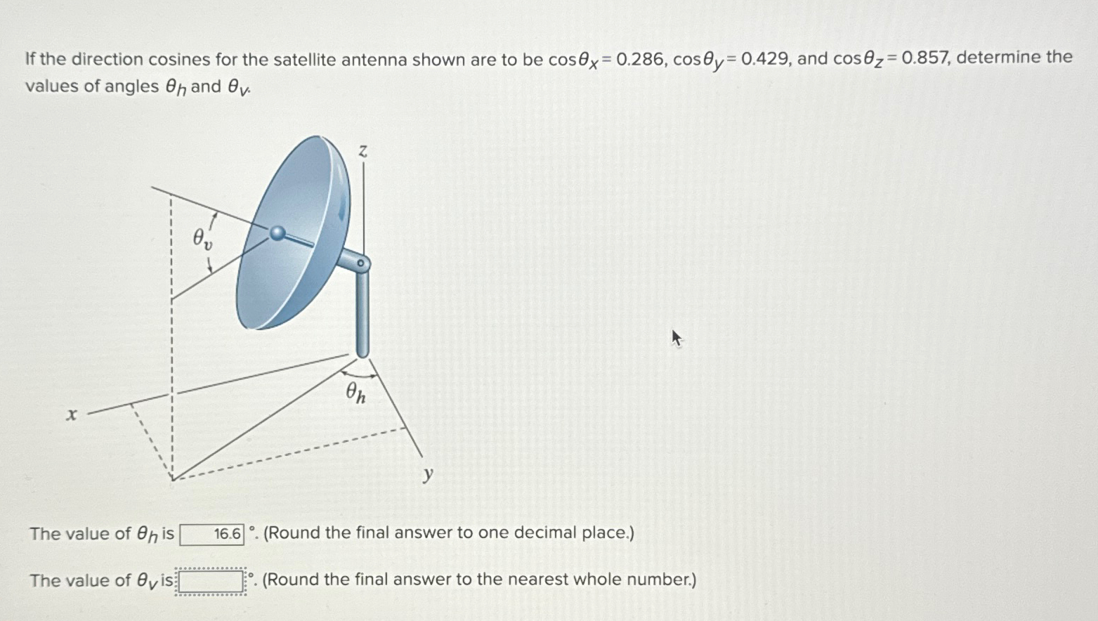 If the direction cosines for the satellite antenna | Chegg.com