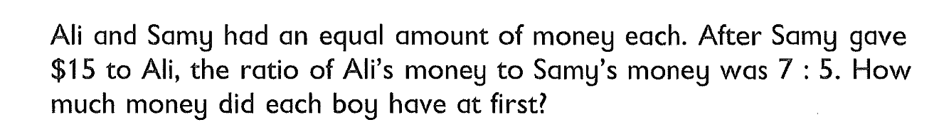 Solved Ali and Samy had an equal amount of money each. After | Chegg.com