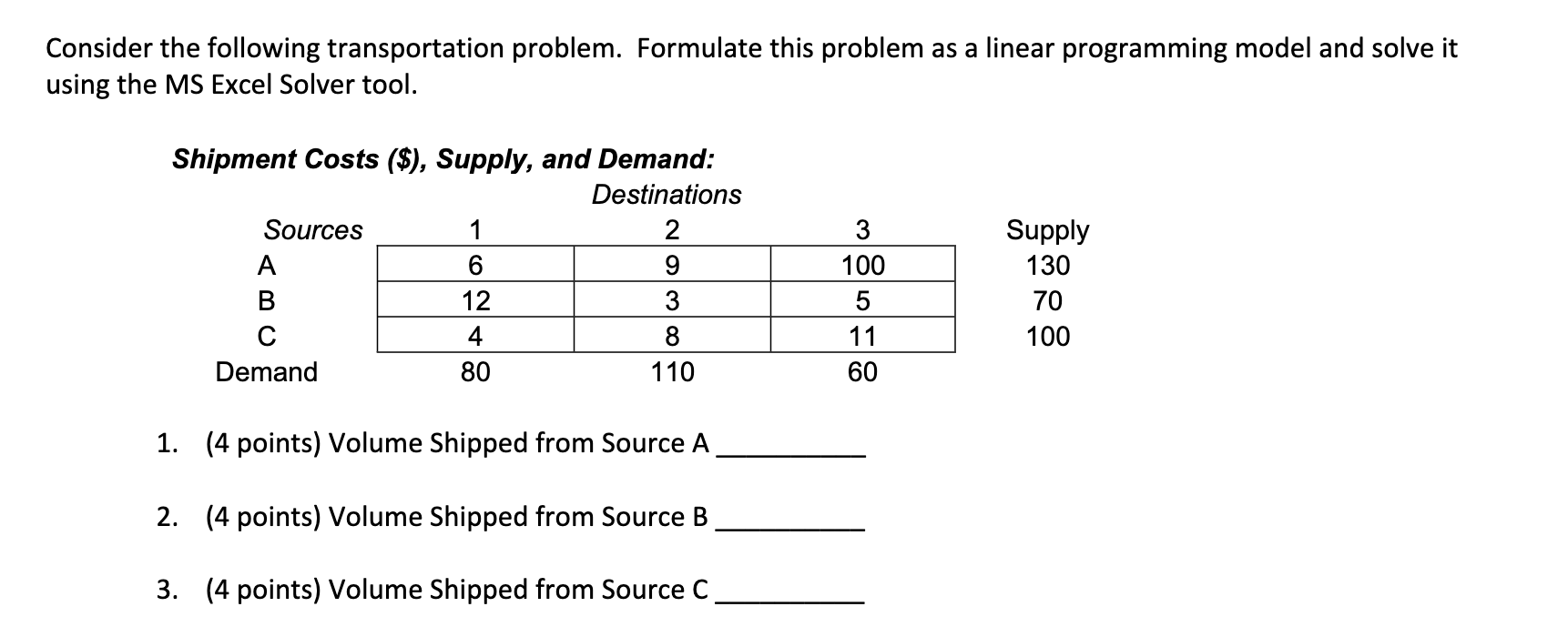 Solved Consider the following transportation problem. | Chegg.com