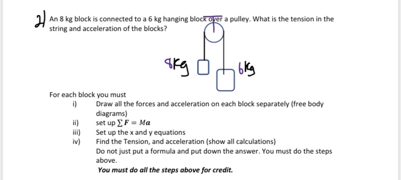 Solved dAn 8kg ﻿block is connected to a 6kg ﻿at is the | Chegg.com
