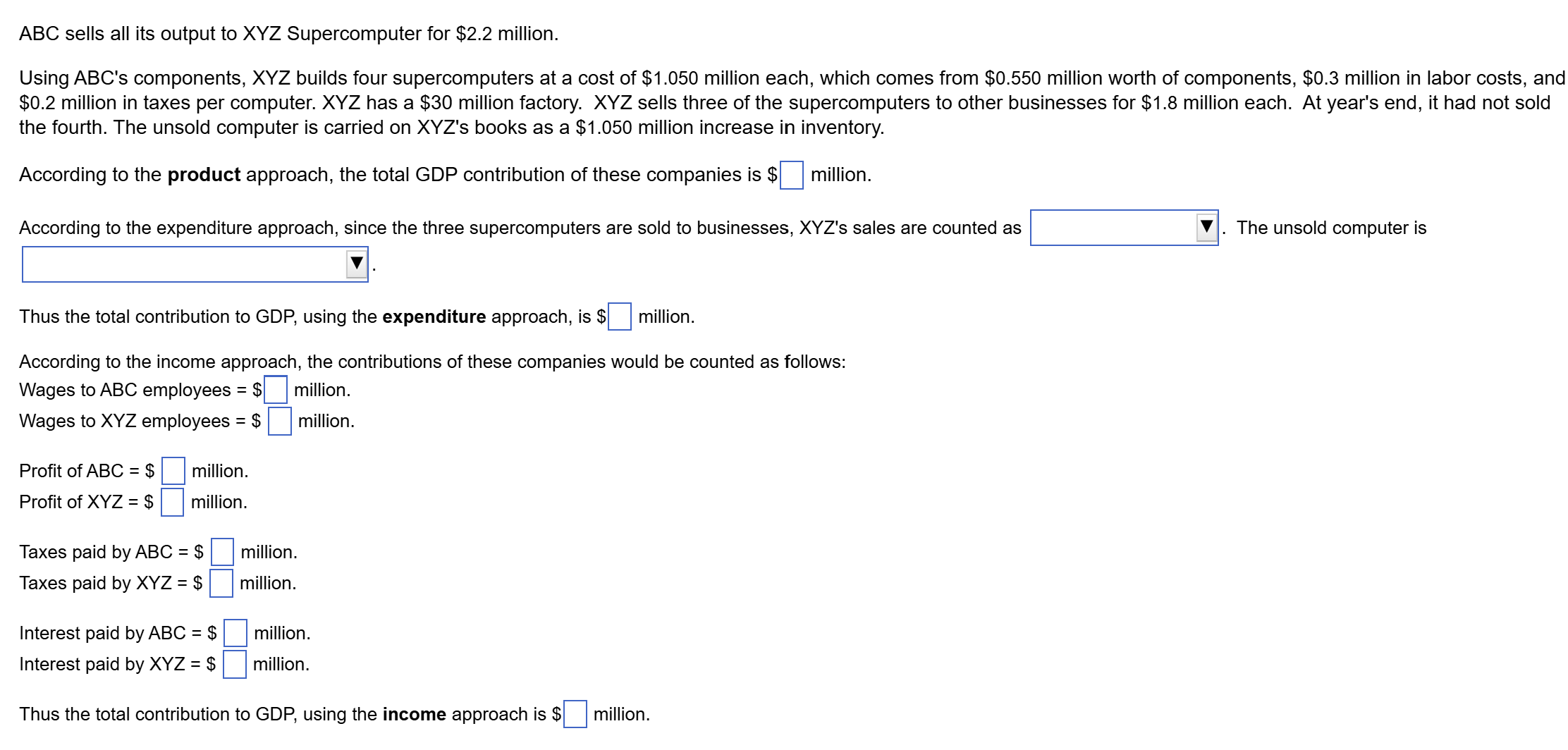 Solved ABC sells all its output to xYZ ﻿Supercomputer for | Chegg.com