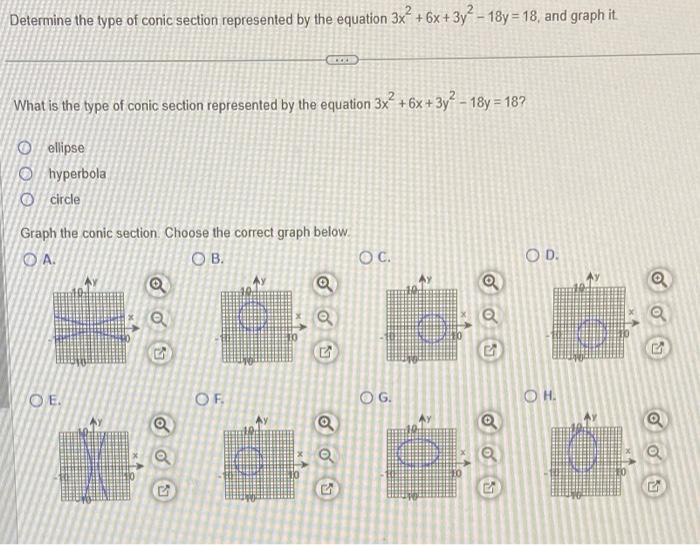 Solved Determine The Type Of Conic Section Represented By