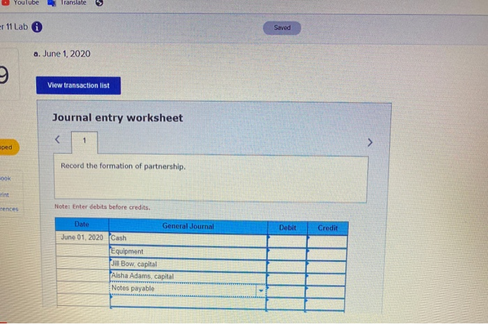 Solved Problem 11-6A Partnership entries, profit allocation, | Chegg.com