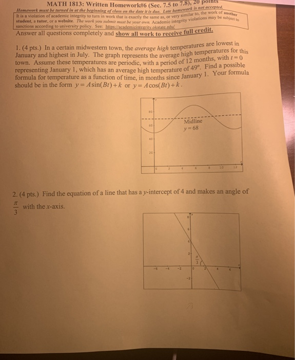 Solved MATH 1813: Written Homework#6 (Sec. 7.5 to 7.8), 20 | Chegg.com