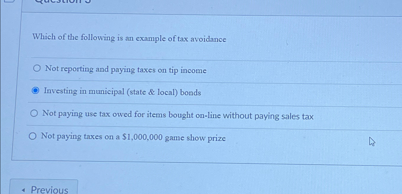 Solved Which of the following is an example of tax | Chegg.com