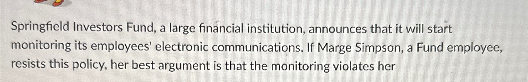 Solved Springfield Investors Fund, a large financial | Chegg.com