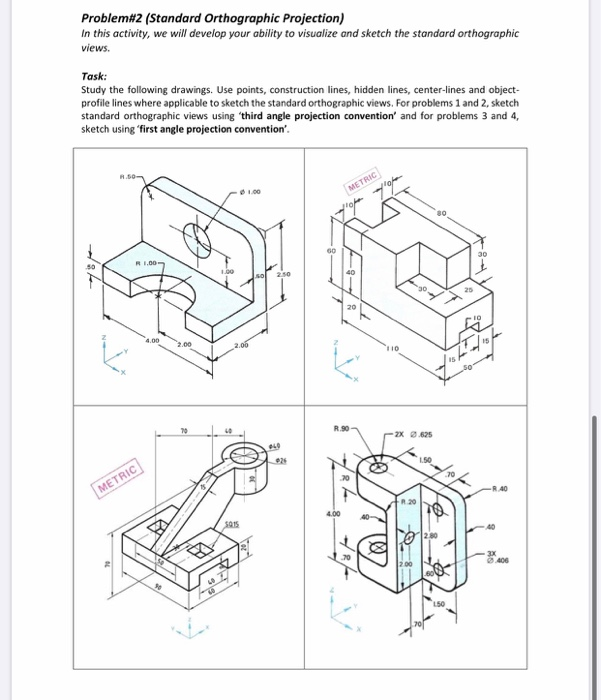 Solved Problem#2 (Standard Orthographic Projection) In this | Chegg.com