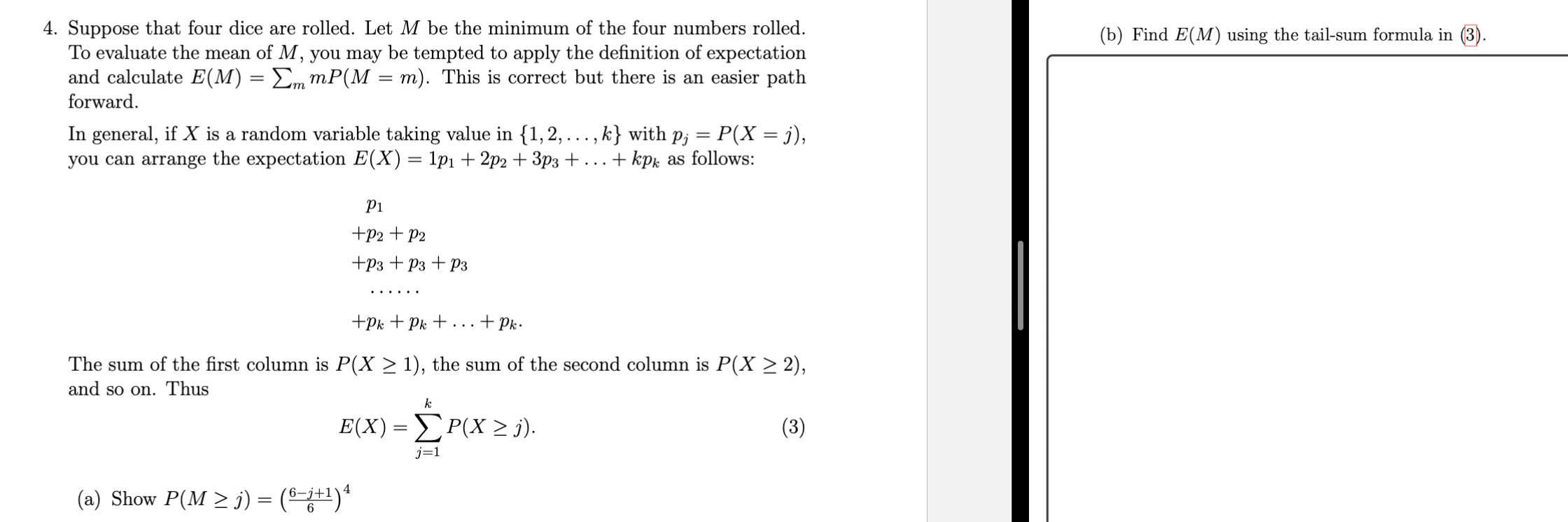 Solved The sum of the first column is P(x≥1), ﻿the sum of | Chegg.com