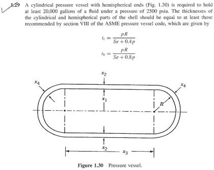 A cylindrical pressure vessel with hemispherical ends | Chegg.com